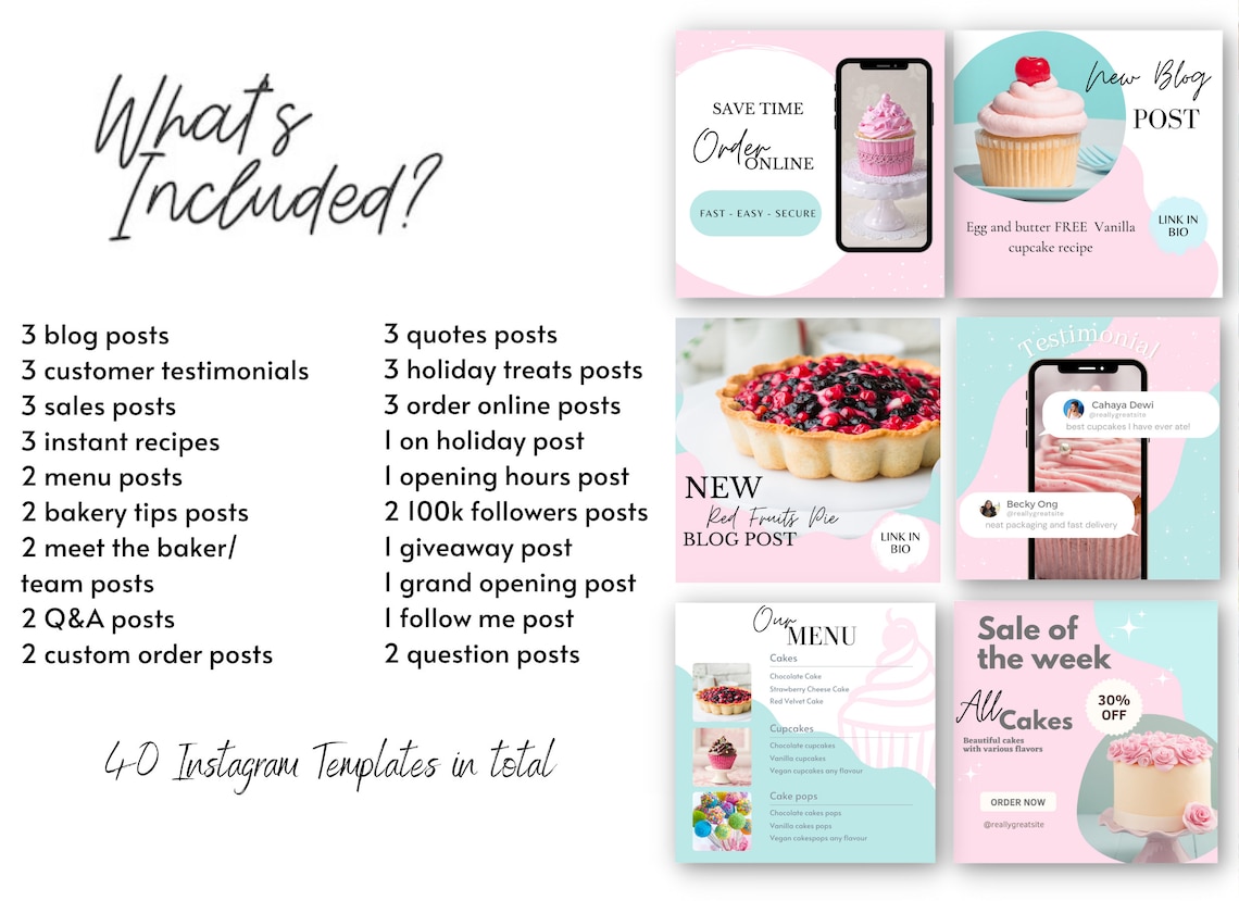 Bakery Instagram Post Bakery Instagram Template Bakery - Etsy