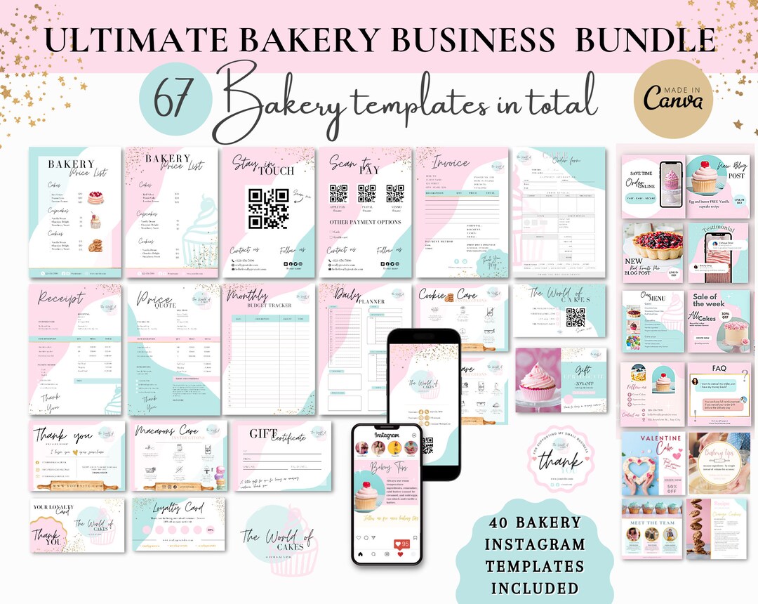 Bakery Branding Kit, Cake Business Bundle, Macaron Care Card, Bakery ...