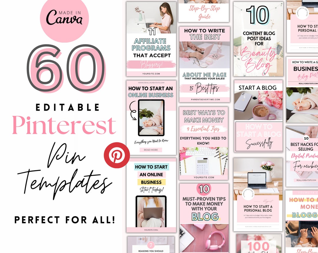 Pinterest Pin Templates | Pin Templates | Pinterest Templates | Pink ...