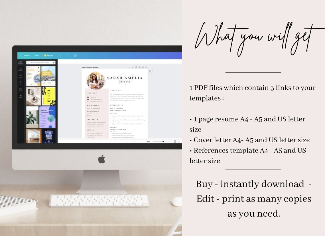 Student Resume Template and Cover Letter, College Resume Template ...