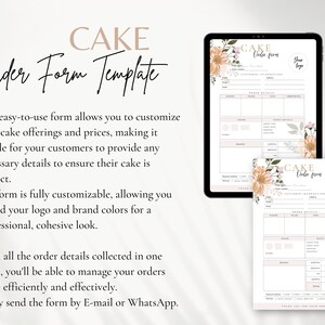 Cake Order Form, Bakery Order Form, Cookie Order Form, Bakery Order ...