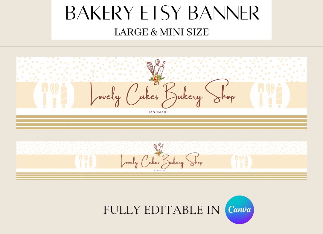 Etsy Banner, Etsy Shop Banner, Bakery Etsy Banner Template, Etsy Shop ...