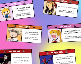 Visor Stickers Set Small Funny Safety Instructions for MINI Cooper Sun ...