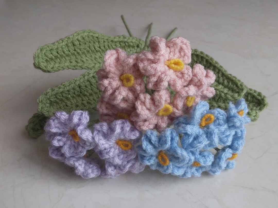 Forget Me Not's Crochet Flower | Forever Forget Me Not's | Crochet Forever Forget Me Not Bouquet ...