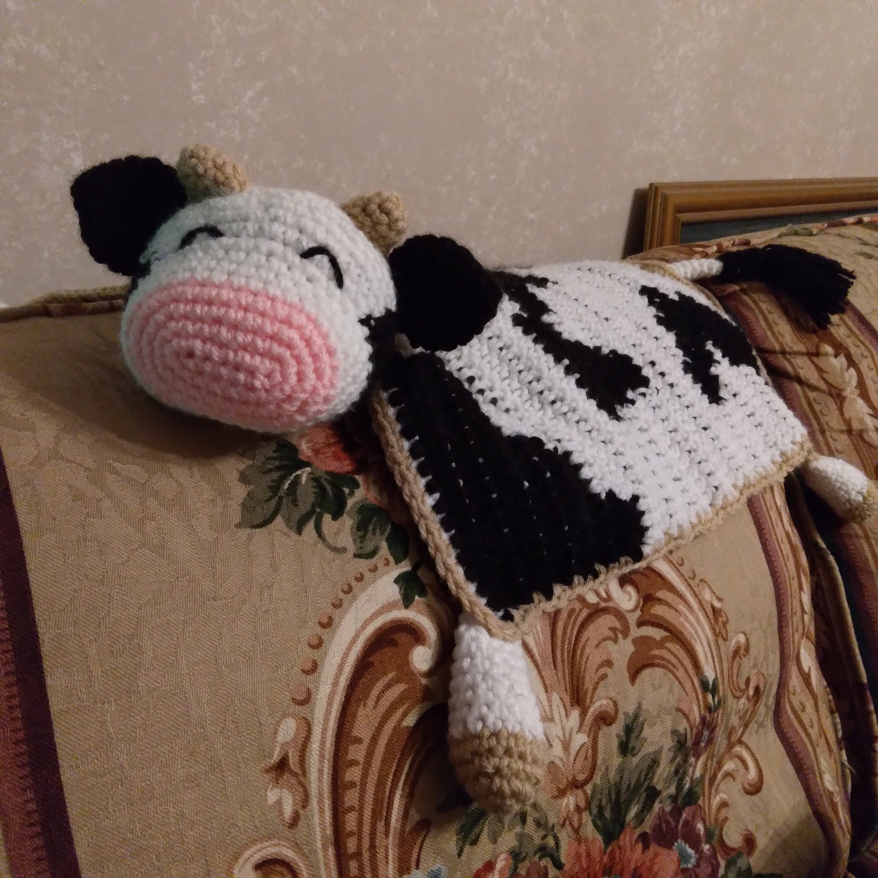 Cow Baby Blanket Snuggler / Highland Cow Lovey / Cow Pattern Blanket ...