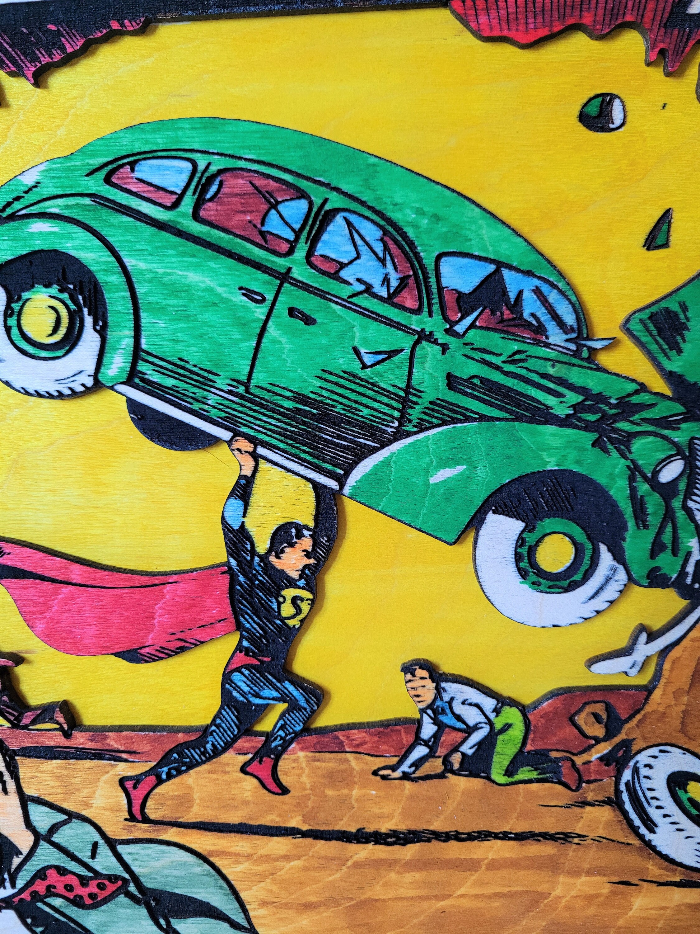 Unique Superman Comic Cover Art Laser Cut and Hand-painted - Etsy