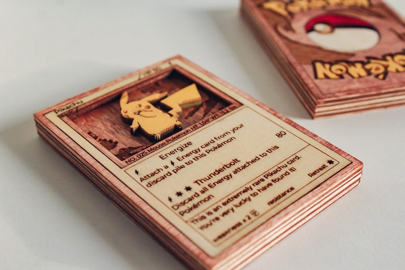 Wooden Pokemon Card - Etsy