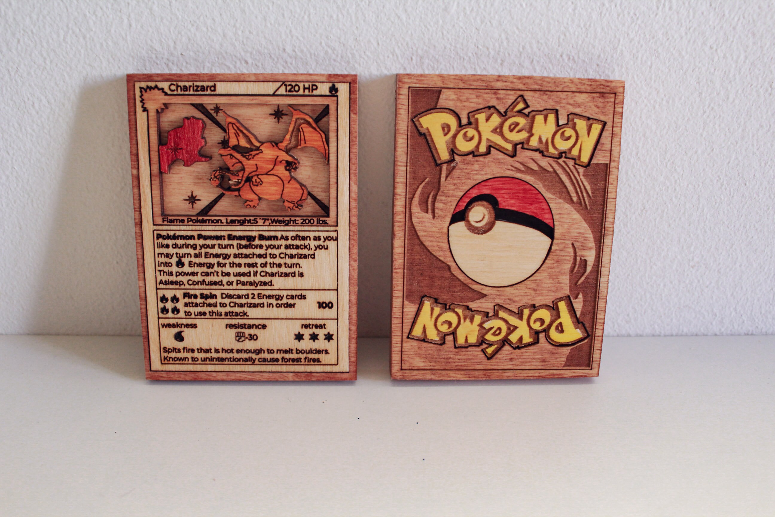 Wooden Pokemon Card - Etsy