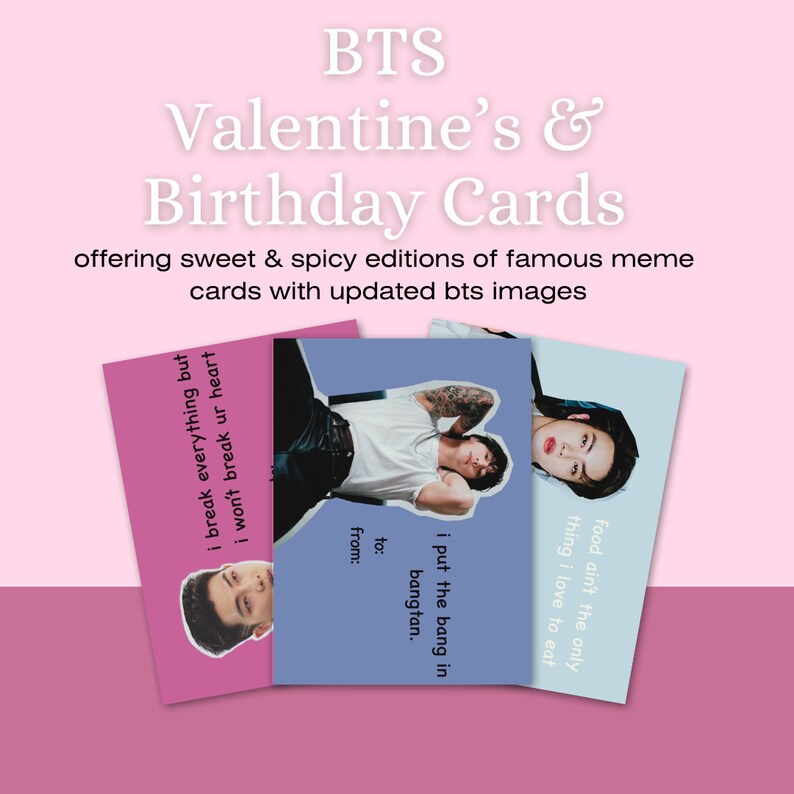 BTS Birthday & Valentines Funny Meme Cards for Friends - Etsy