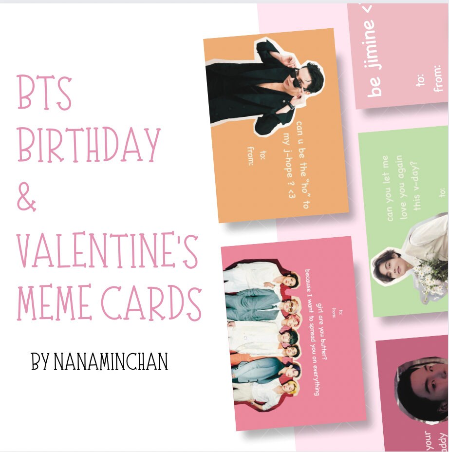 BTS Birthday & Valentines Funny Meme Cards for Friends - Etsy