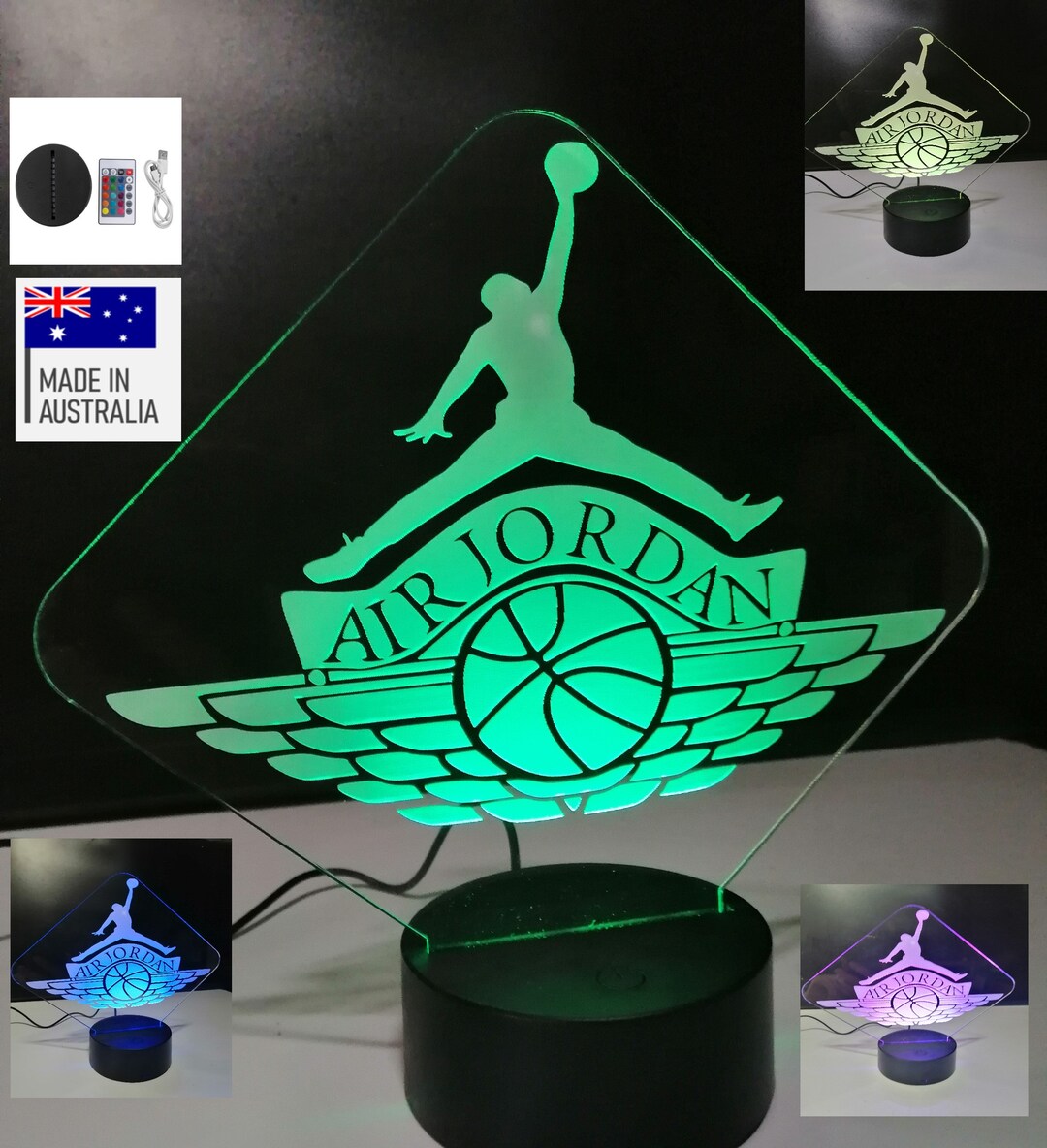 Air Jordan LED Multicolour With Remote Control Light - Etsy