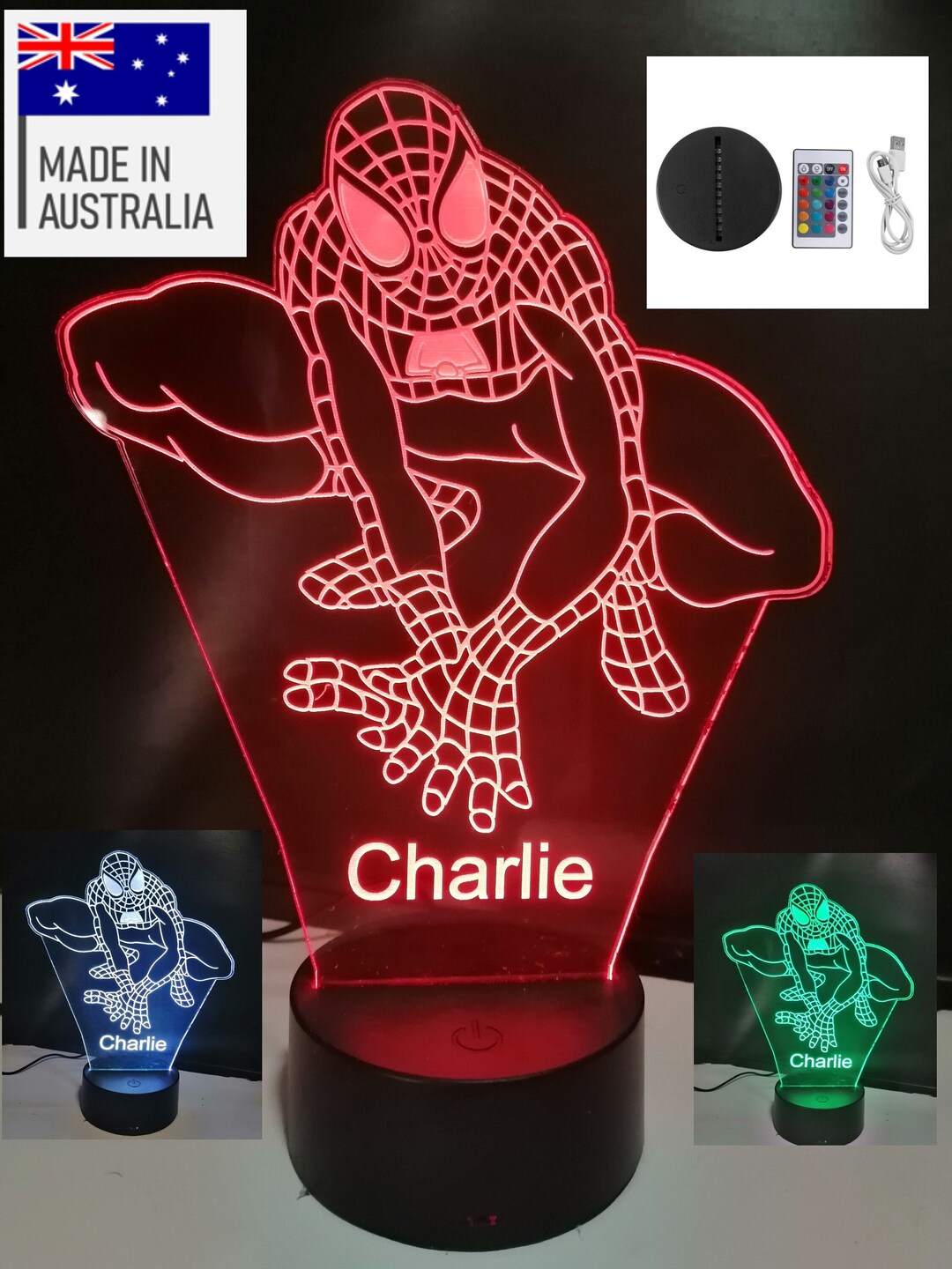 Spiderman Personalised LED Light Display With Remote Control - Etsy