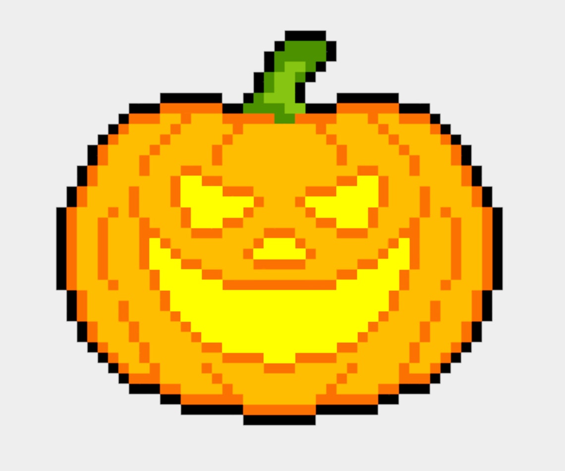Smiling Pumpkin Pixel Art Halloween Thanksgiving digitale - Etsy.de