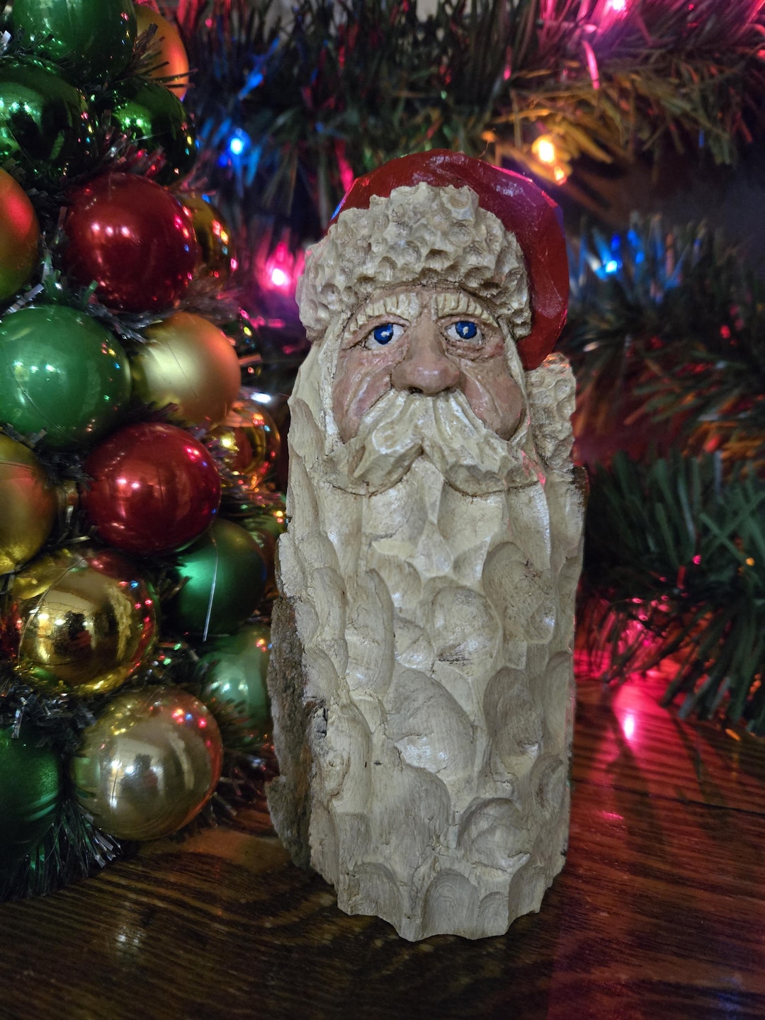 Carved Rustic Santa - Etsy