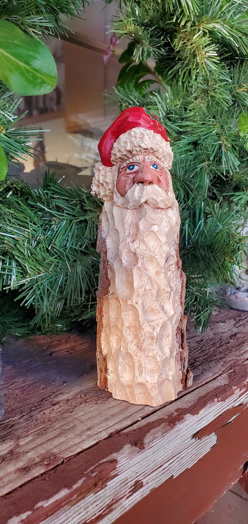 Carved Rustic Santa - Etsy
