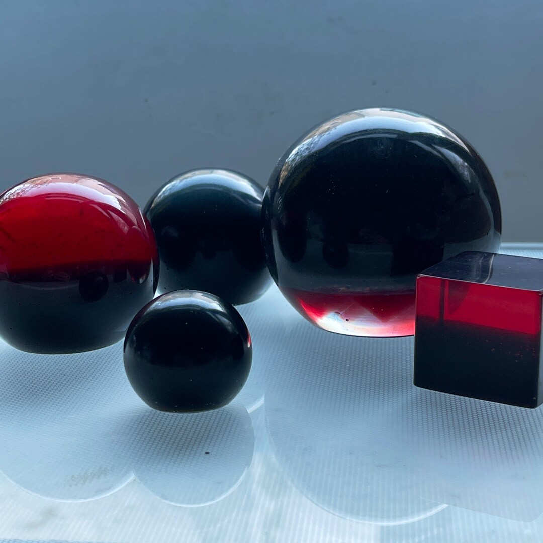 Black and Red Epoxy Shapes - Etsy