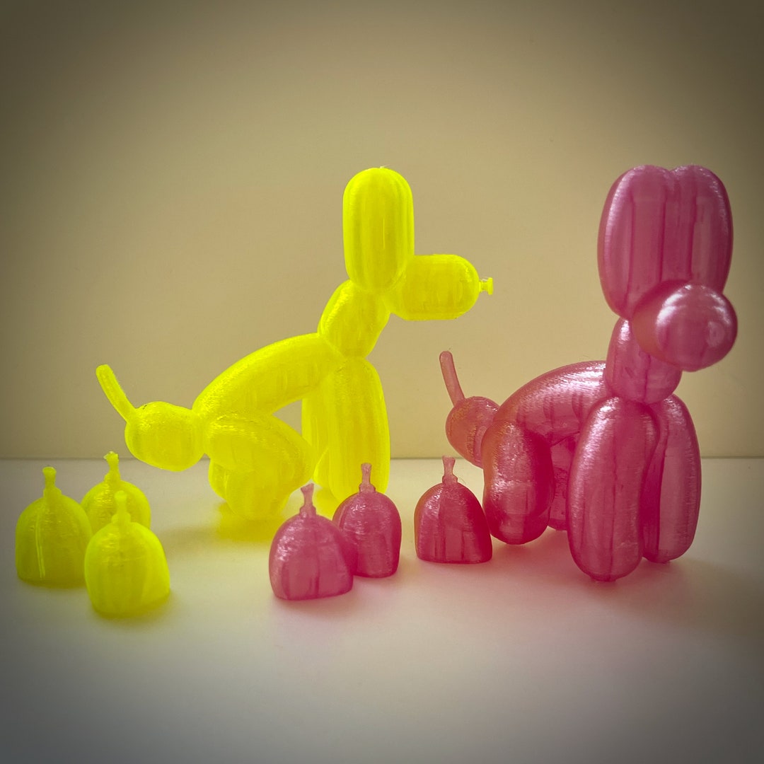3D Printed Balloon Dog Pooping Sculpture Desk Pet With Balloon Poops ...
