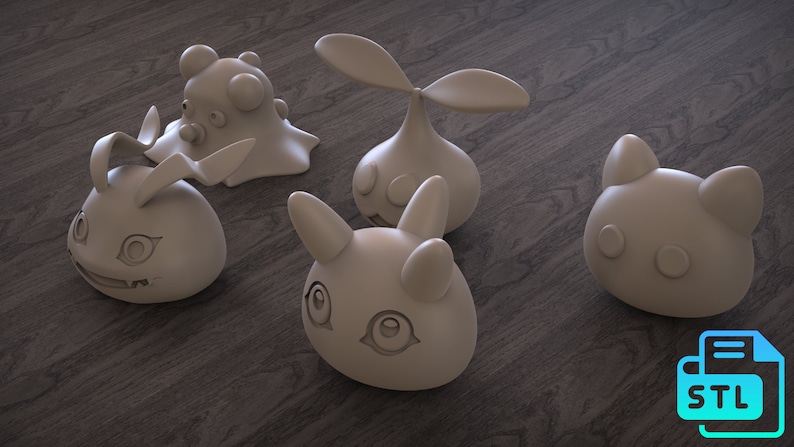 Digimon Stl 3D Print File Koromon Botamon Punimon Pabumon Nyokimon - Etsy