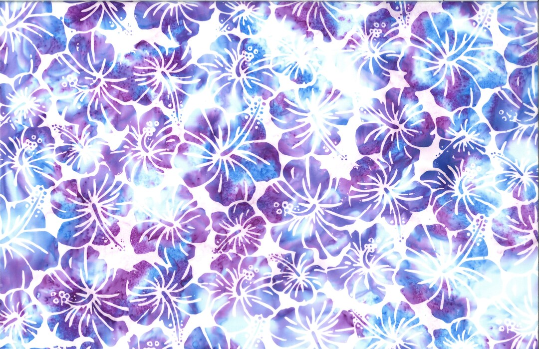 Hoffman Bali Batik Hibiscus Hyacinth Fabric - FREE SHIPPING - Etsy