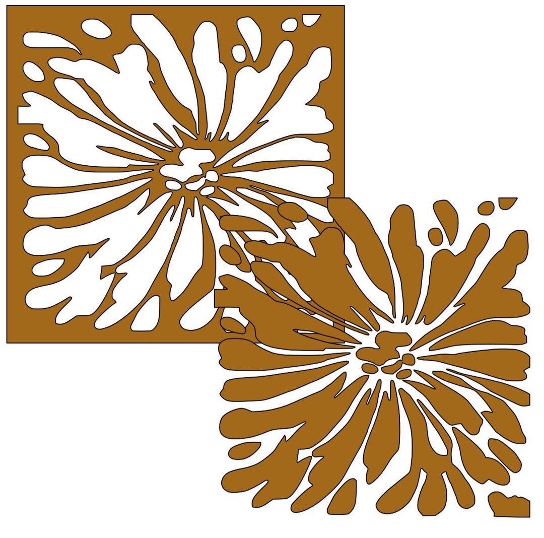 Floral Explosion Stencil - Etsy