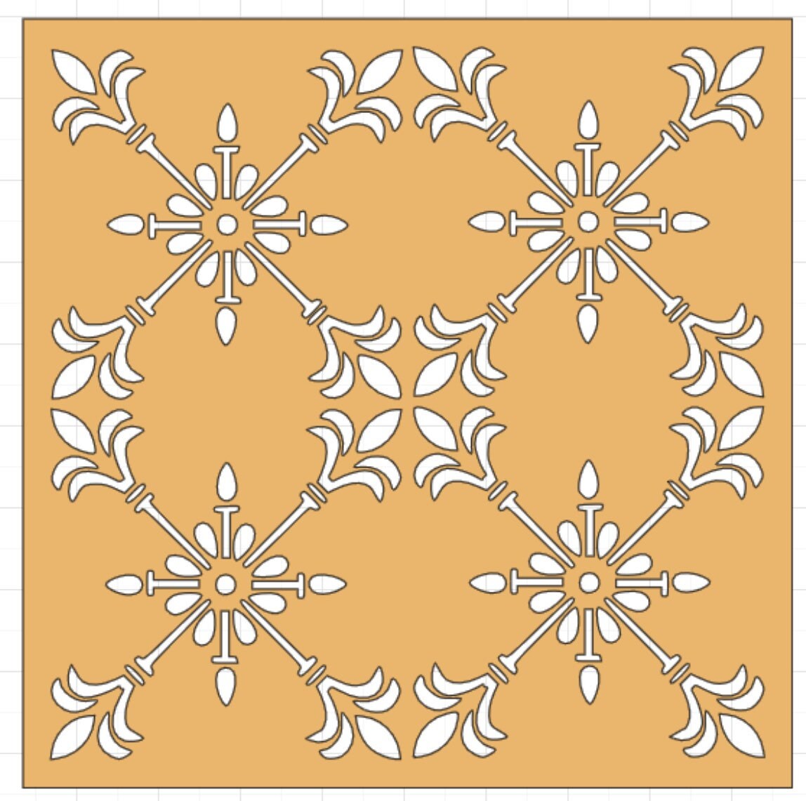 Repeated Pattern Feathered Tile Stencil - Etsy