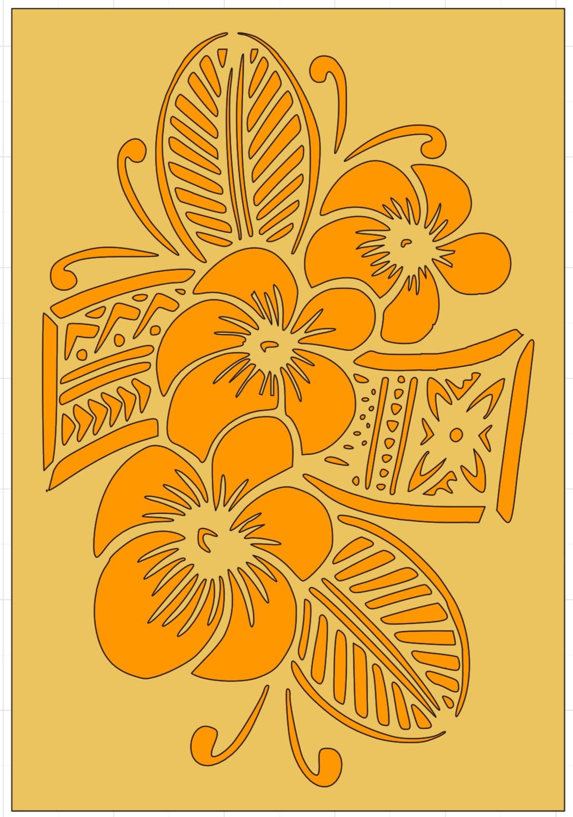 Three Frangipani Island Stencil - Etsy
