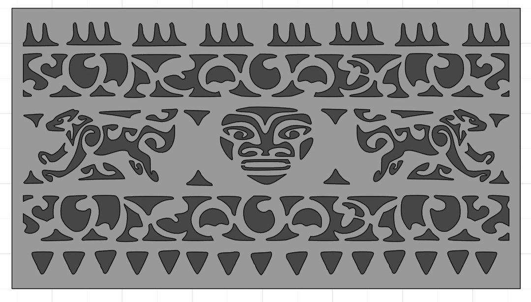 Polynesian Wolf Border Stencil - Etsy