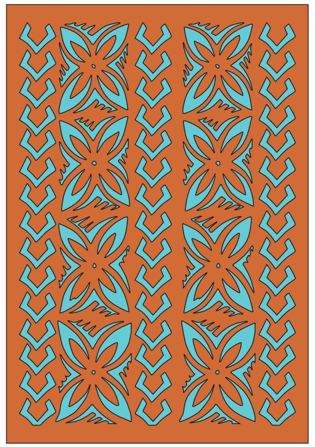 Samoan Floral Chain Stencil - Etsy