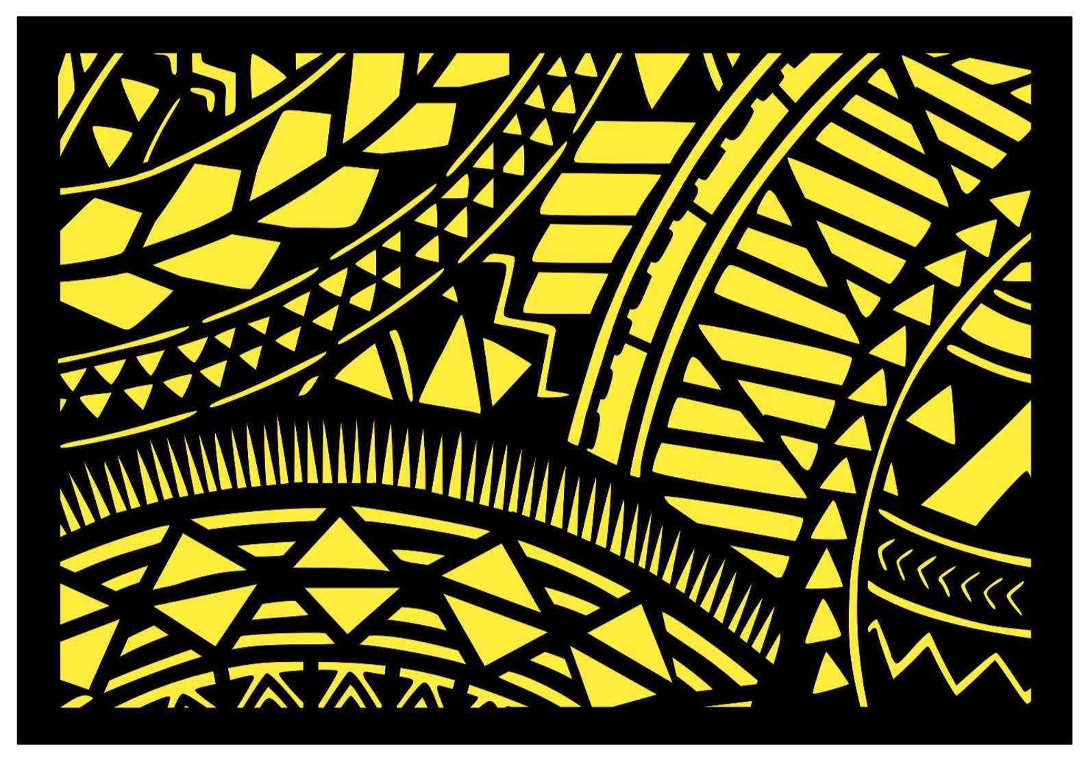 Samoan Curves Stencil - Etsy