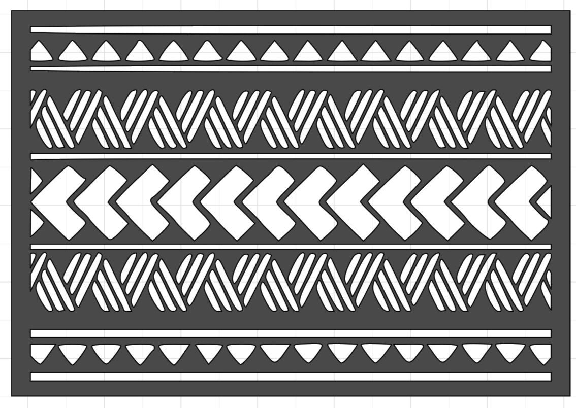 Samoan Geometric Cake Stencil - Etsy