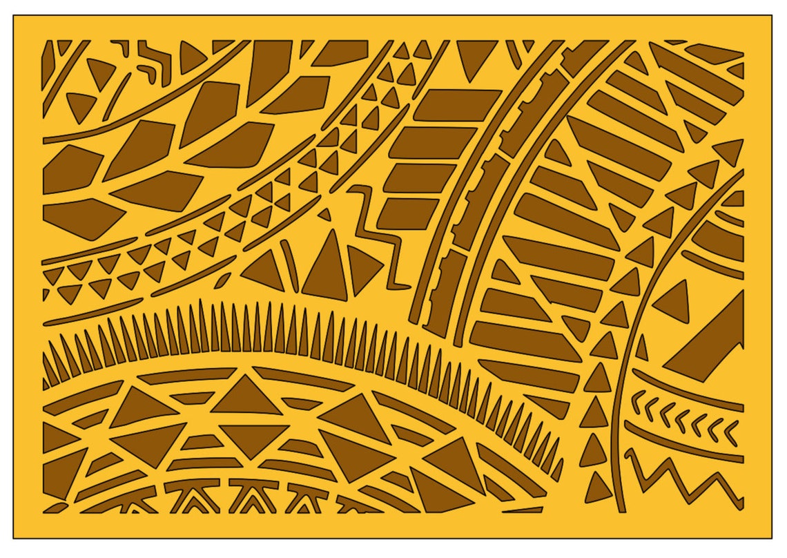 Samoan Curves Stencil - Etsy