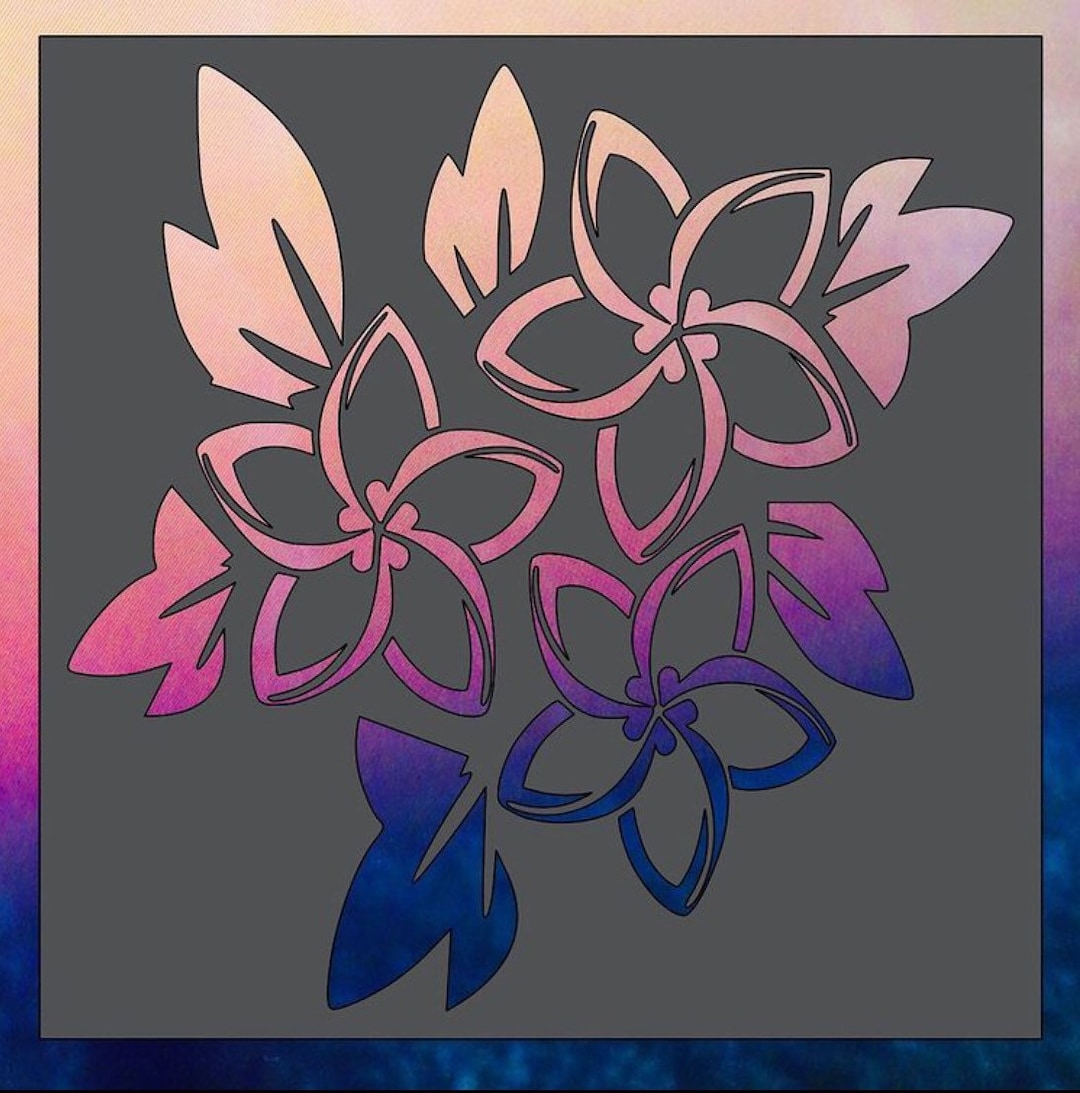 Frangipani Trio Stencil - Etsy Australia