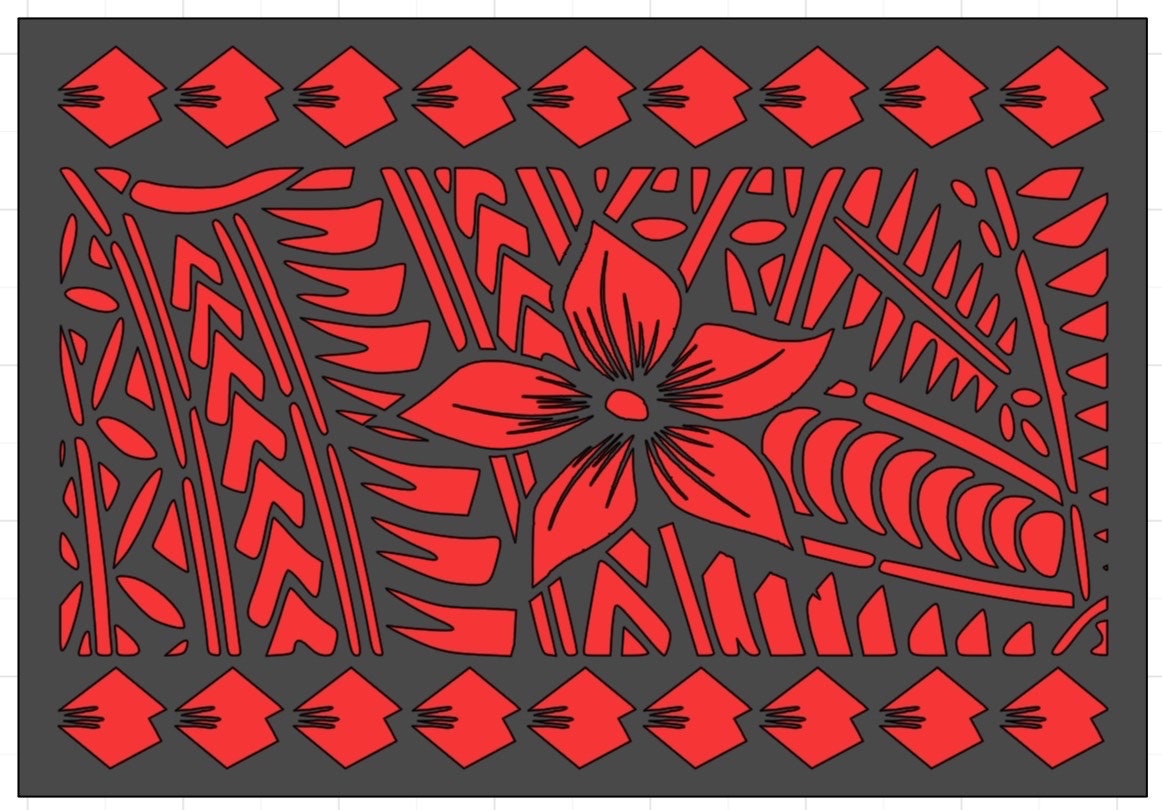 Polynesian Floral Delight Stencil - Etsy