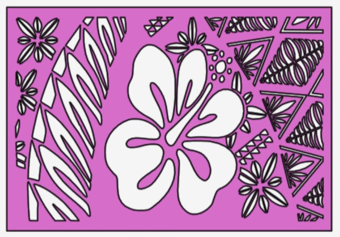 Fijian Large Hibiscus Stencil - Etsy