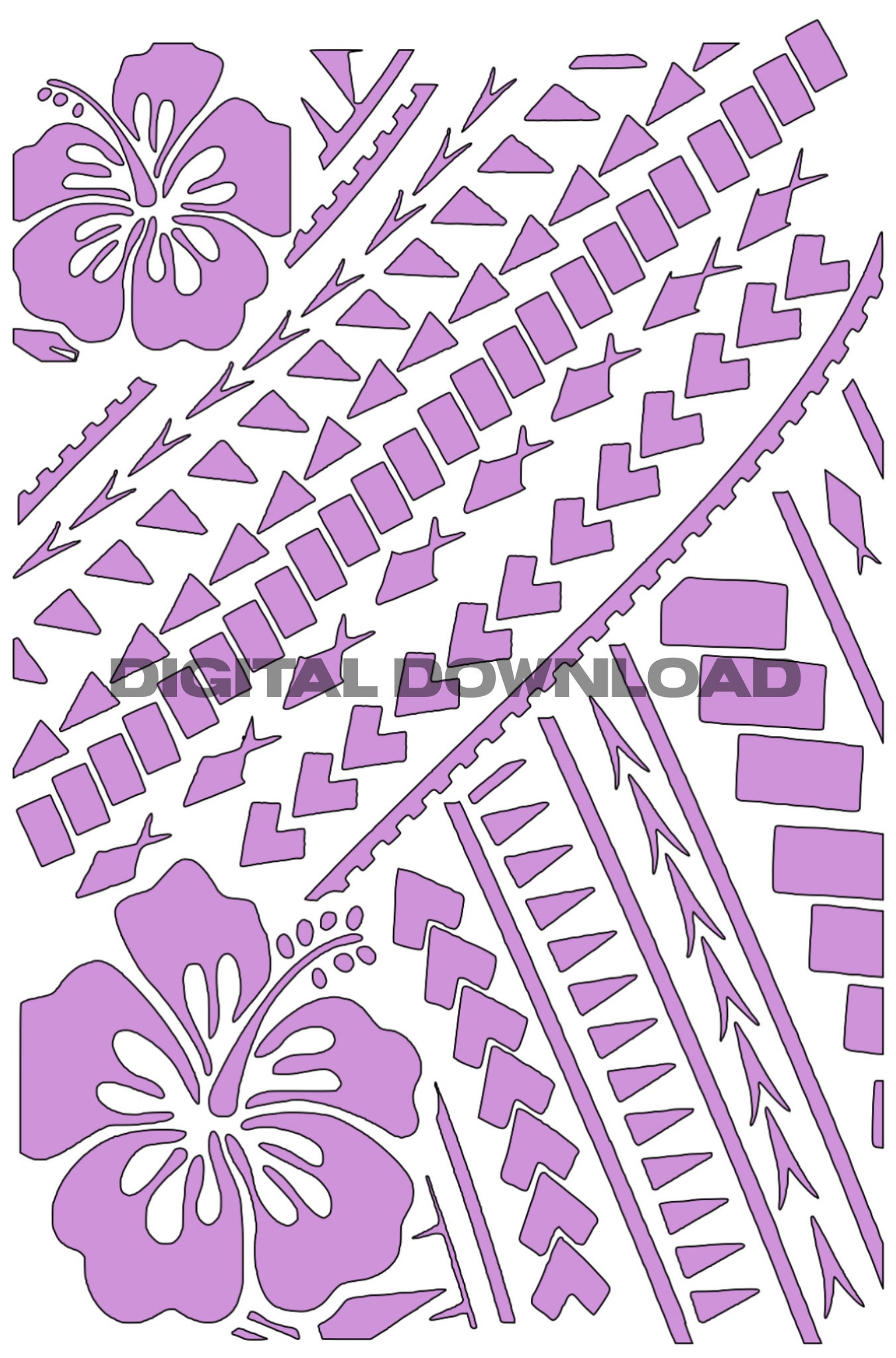 Samoan Hibiscus Fabric Pattern Digital Download - Etsy