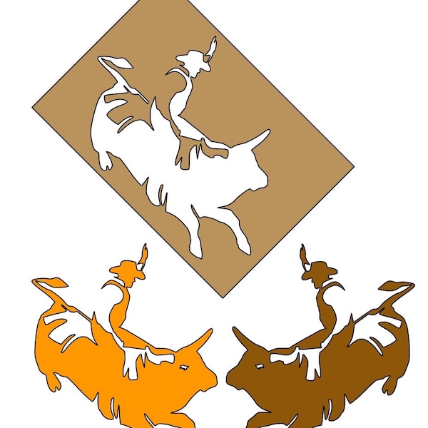 Bull Riding Stencil - Etsy