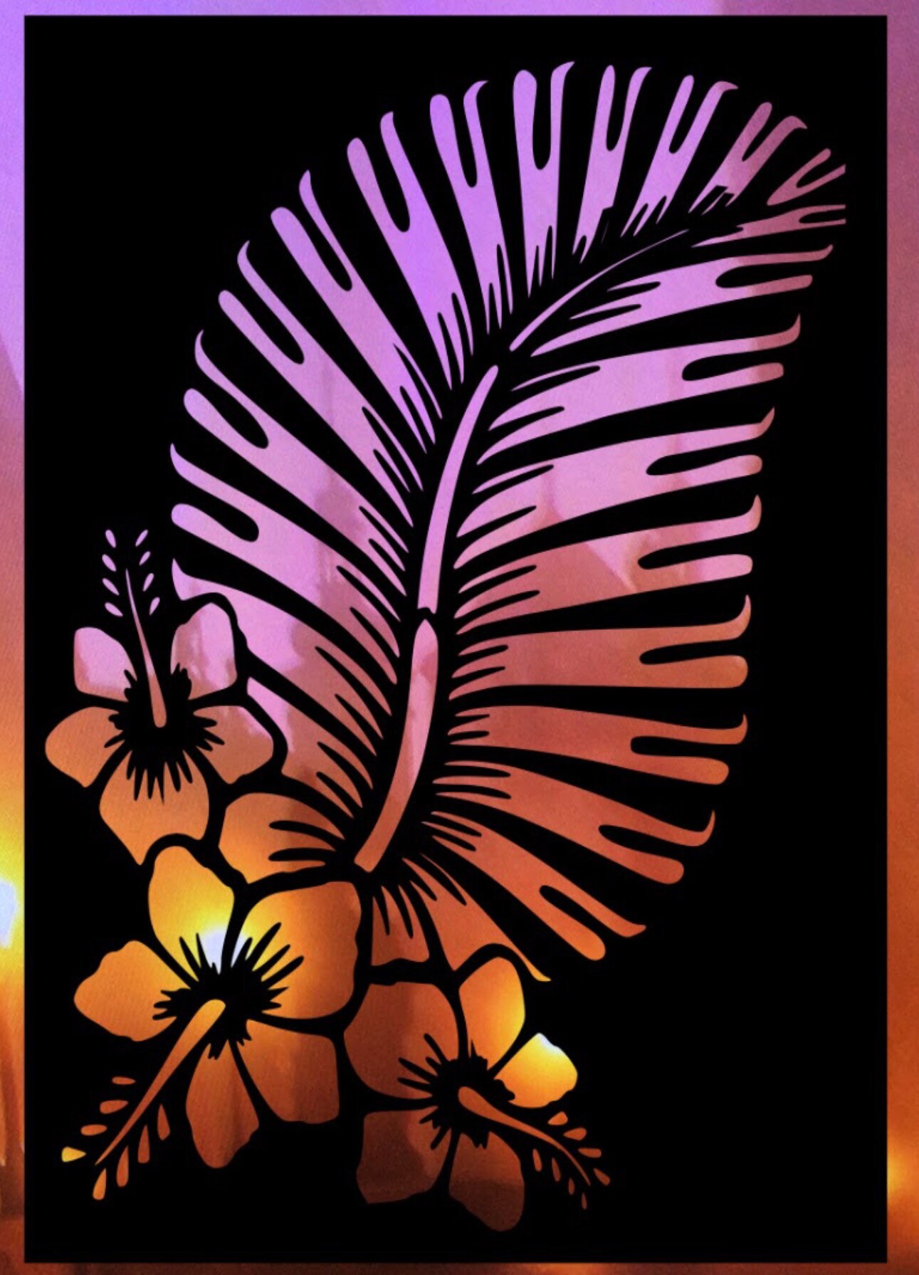 Island Leaf Floral Stencil - Etsy