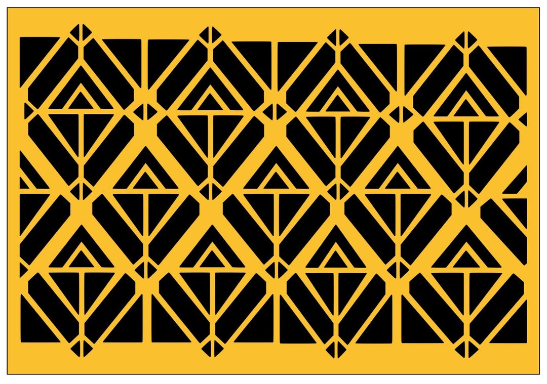 Art Deco Triangles Stencil - Etsy