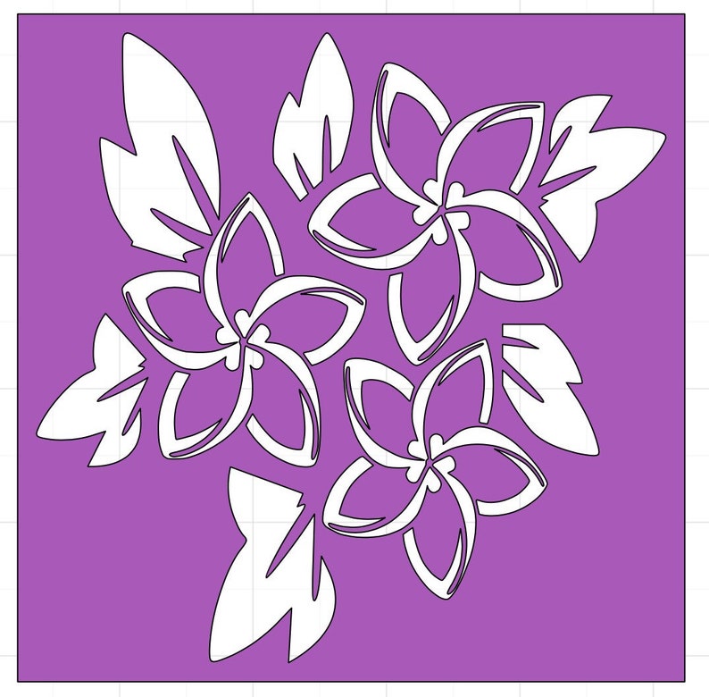 Frangipani Trio Stencil - Etsy