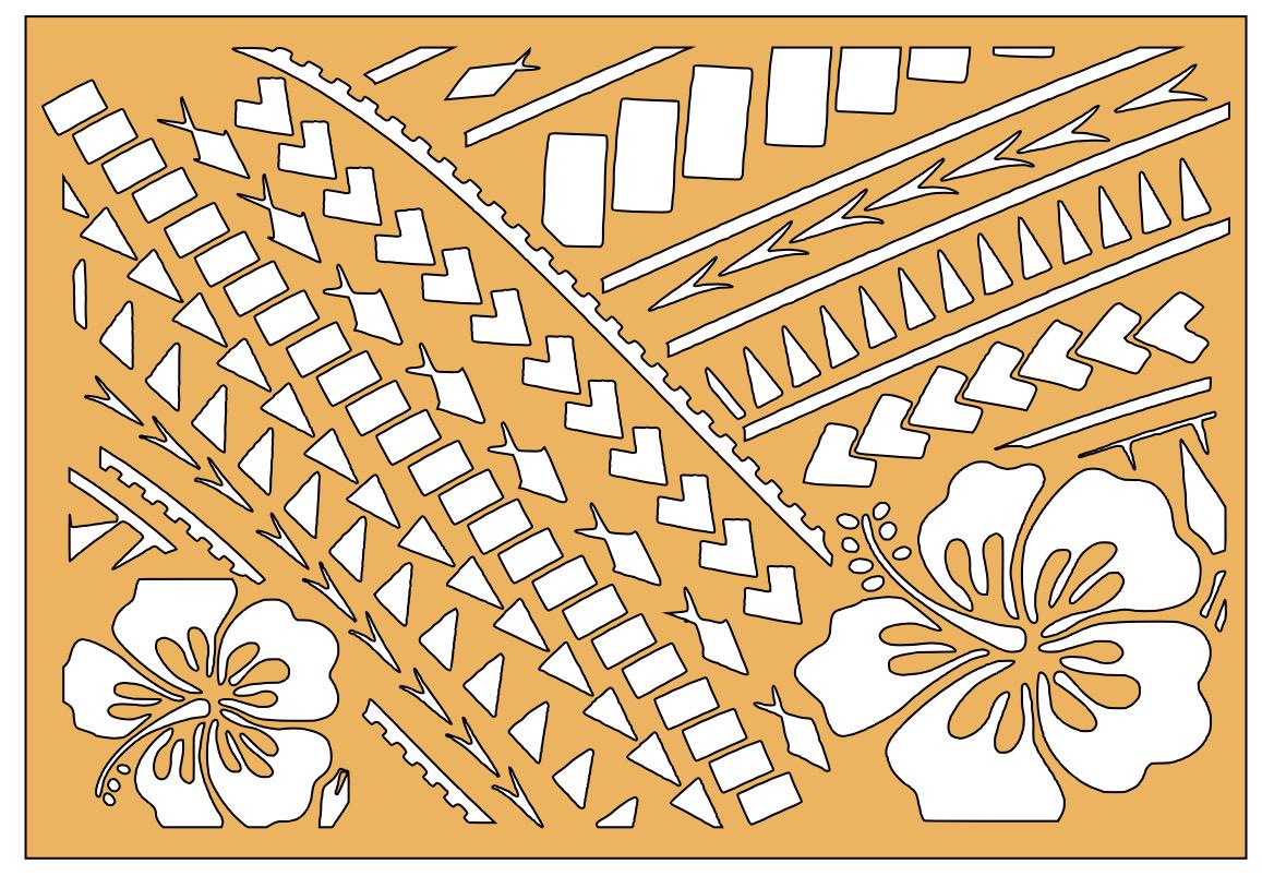 Samoan Hibiscus Fabric Stencil - Etsy