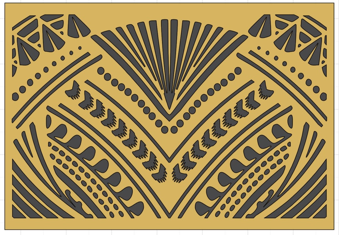 Fijian High Fan Stencil - Etsy