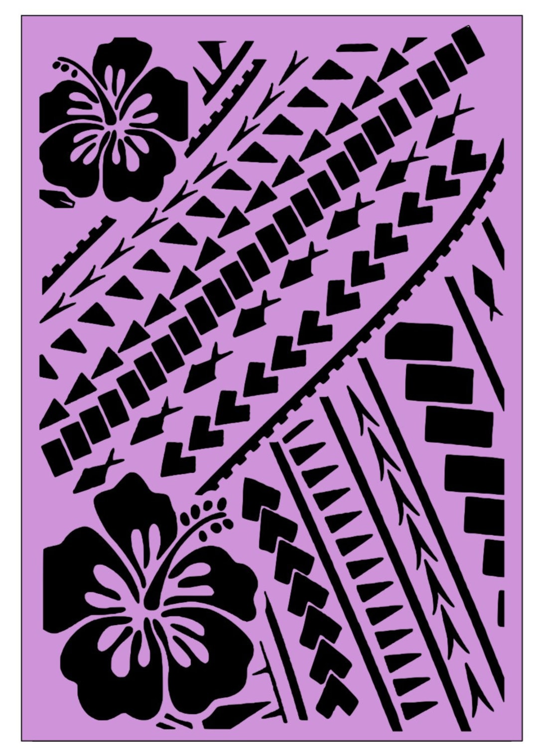 Samoan Hibiscus Fabric Stencil - Etsy