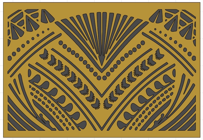 Fijian High Fan Stencil - Etsy