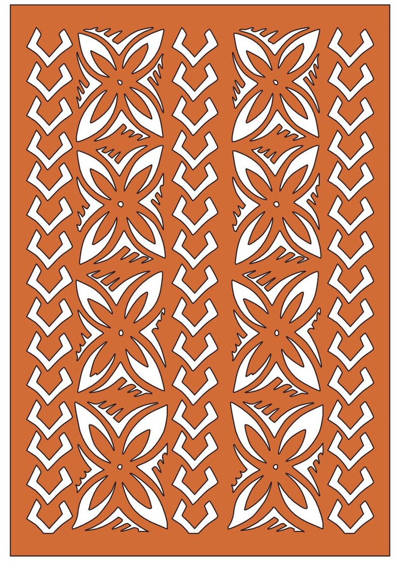 Samoan Floral Chain Stencil - Etsy