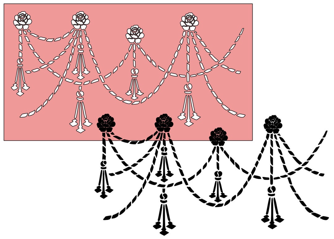 Vintage Rose Swag Stencil - Etsy