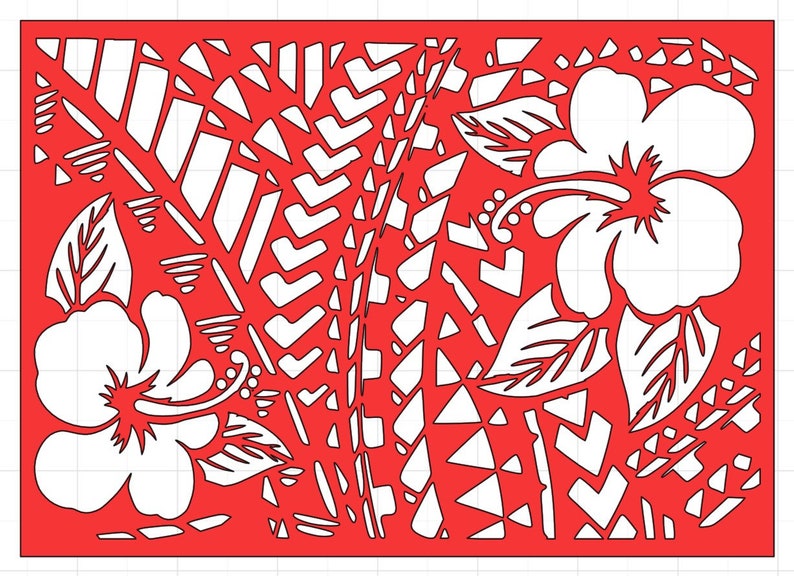 Samoan Hibiscus Stencil - Etsy