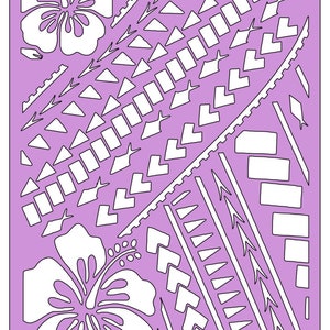 Samoan Hibiscus Fabric Stencil - Etsy