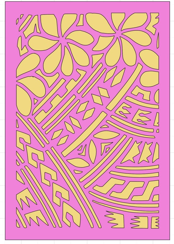 Samoan Floral Corner Stencil - Etsy Australia