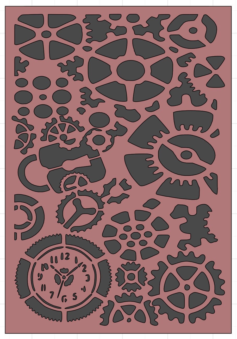Industrial Cogs Stencil - Etsy