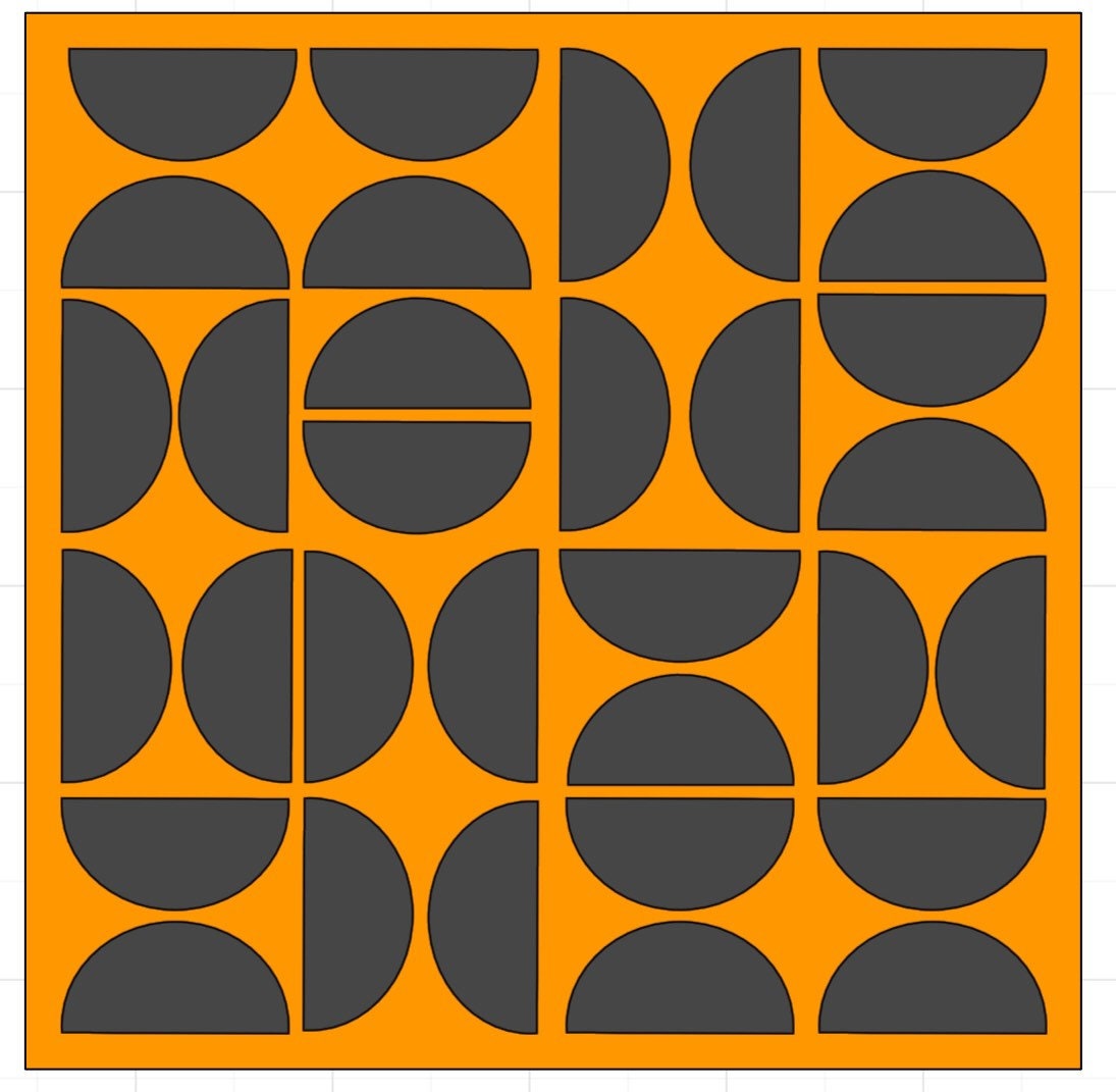 Retro Half Circle Square Stencil - Etsy